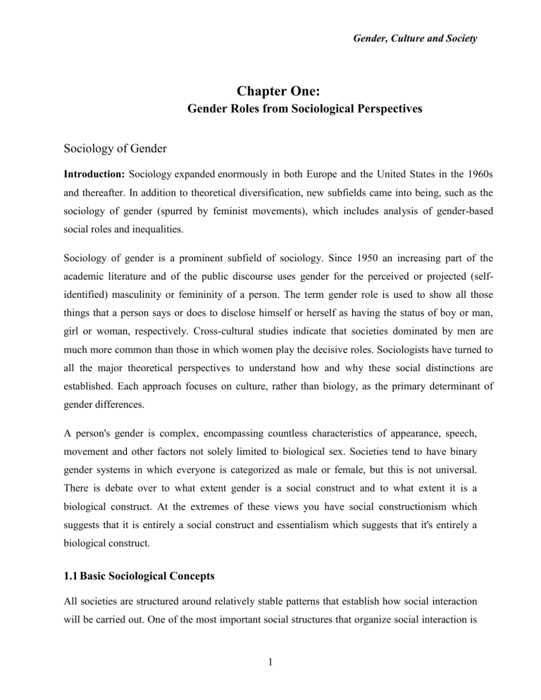 Gender Roles: Sociological Perspectives | Culture & Society