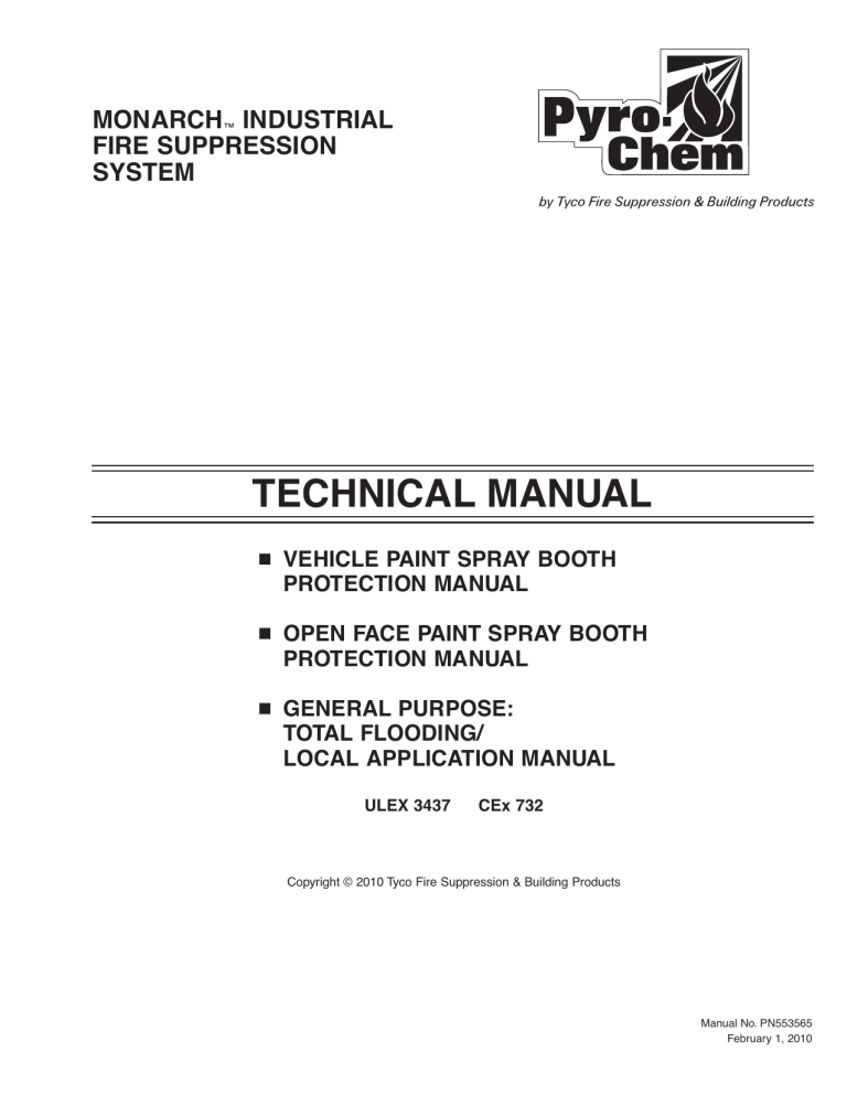 Monarch Industrial Fire Suppression System Technical Manual | Tyco