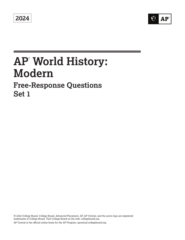 AP World History: Modern 2024 Free-Response Questions