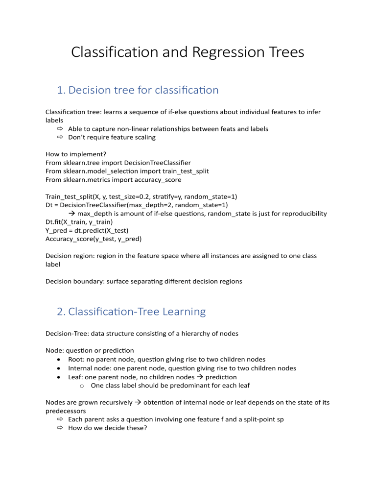 Classification and Regression Trees: Decision Tree Learning Guide