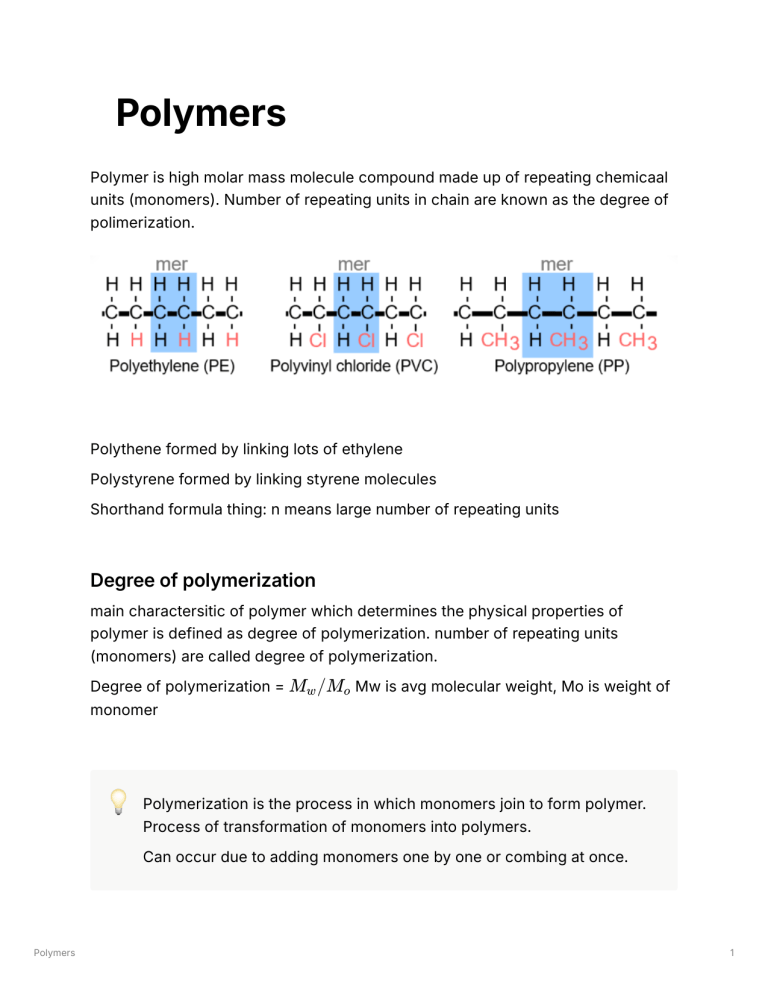 Polymers: Classification, Properties, & Polymerization Mechanisms