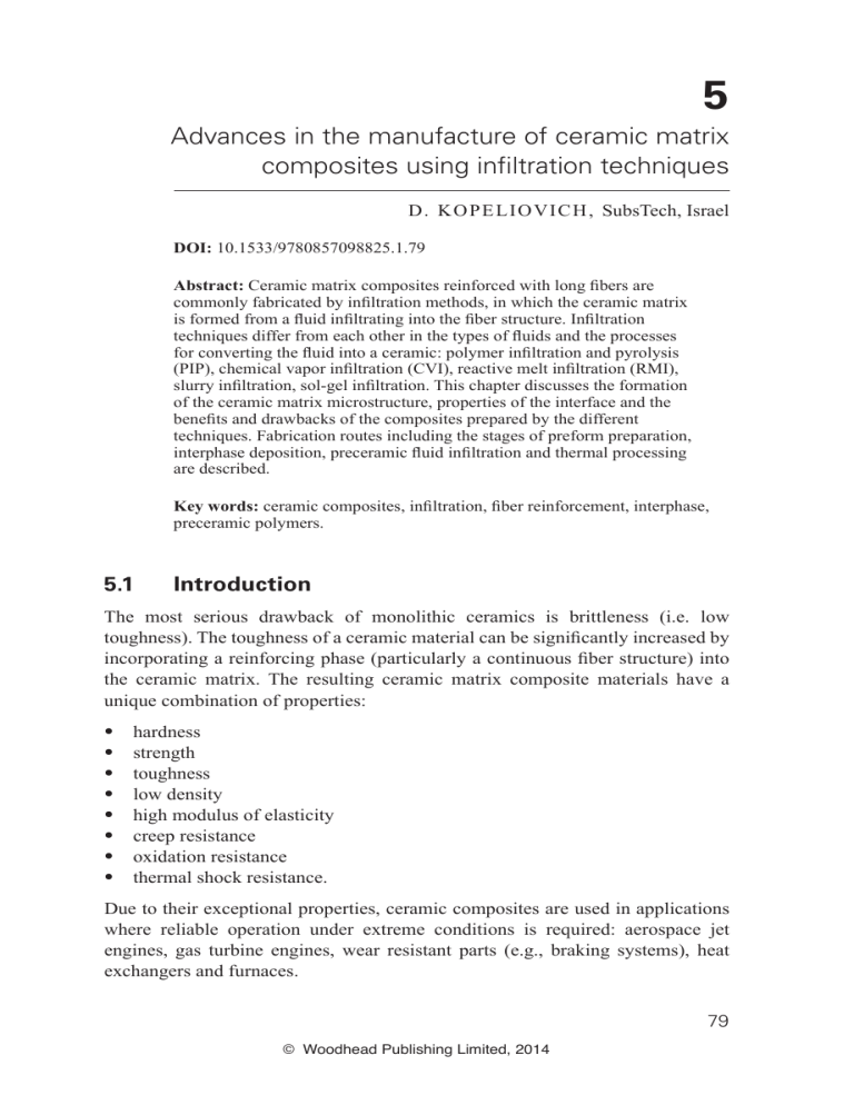 Advances in Ceramic Matrix Composites: Infiltration Techniques