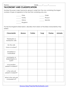 Five Kingdoms Practice Questions Worksheet