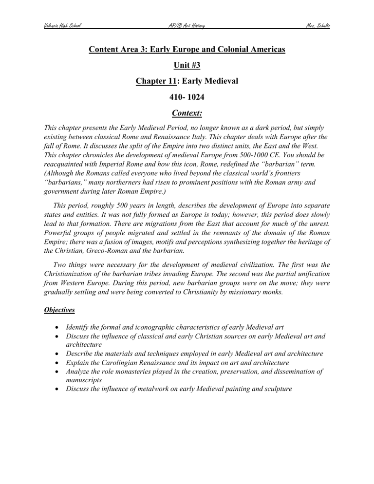 Early Medieval Art History: AP/IB Course Materials