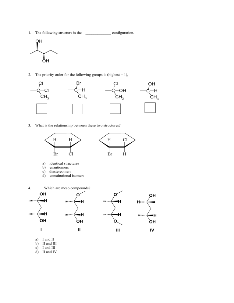 Organic Chemistry Stereochemistry Practice Problems