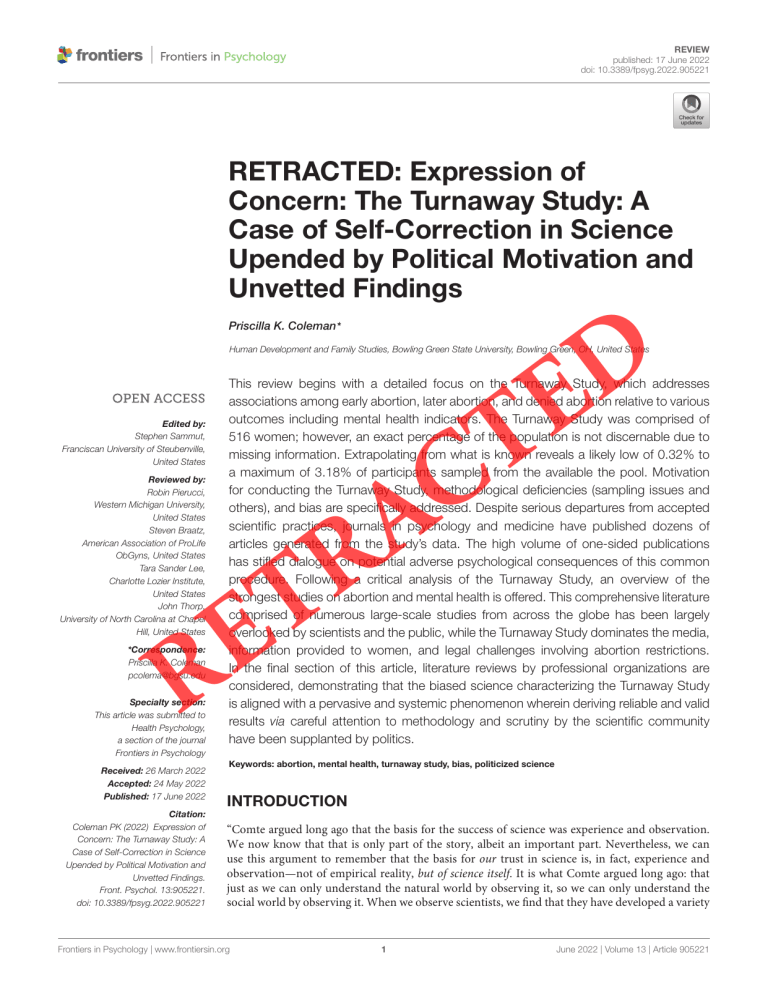 Turnaway Study Review: Science, Politics, & Abortion