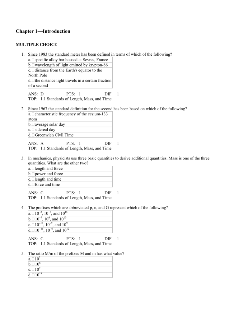 Physics Test Questions: Units, Measurement, and Dimensions