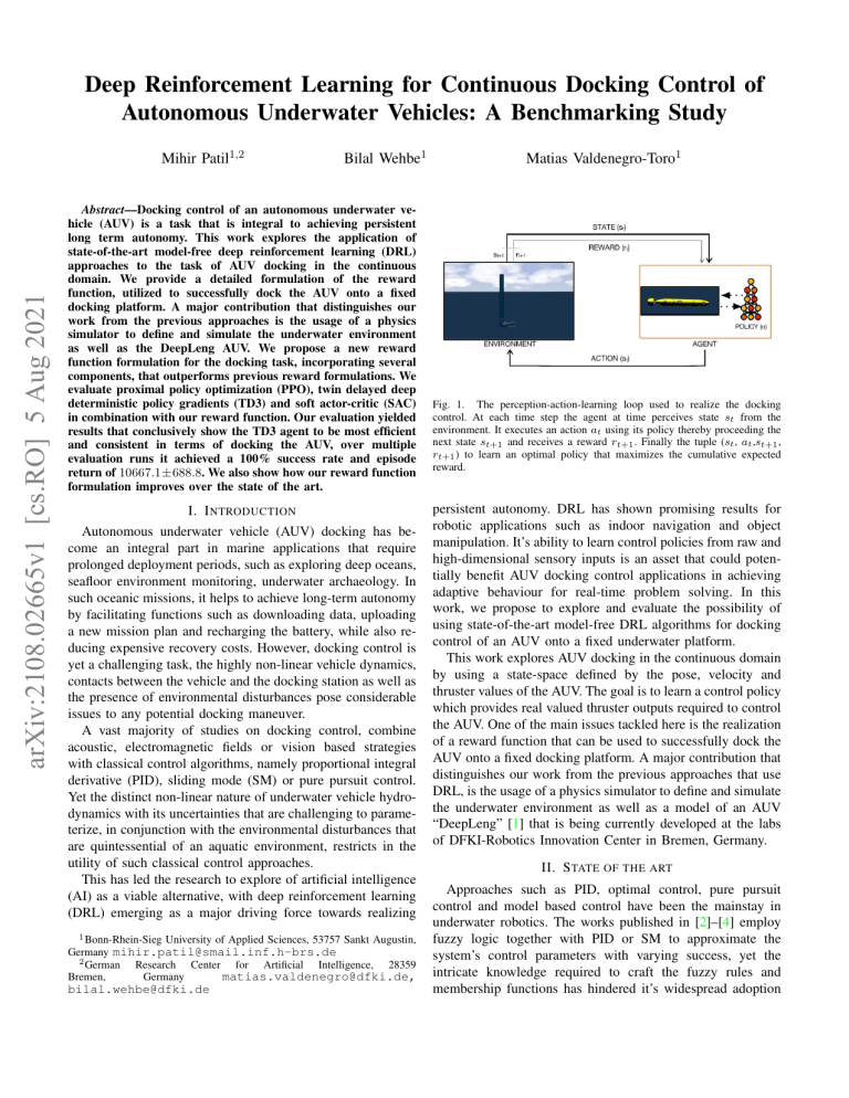 AUV Docking Control with Deep Reinforcement Learning
