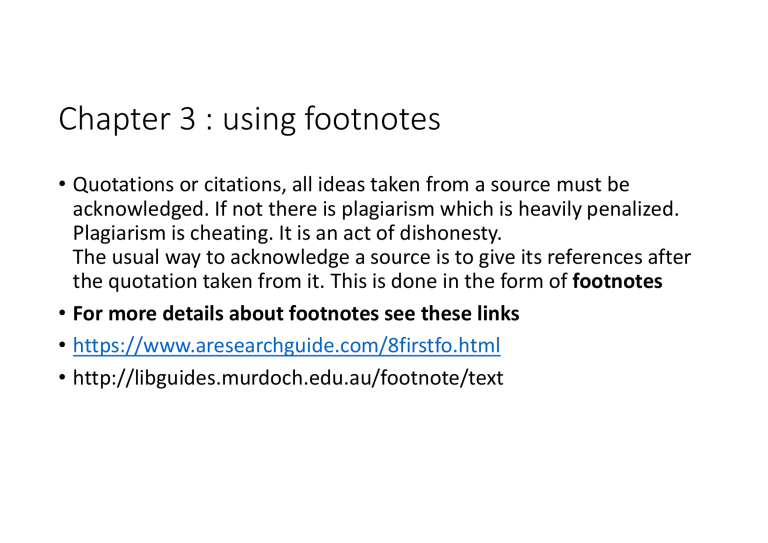 Using Footnotes & Citations: A Guide to Academic Research
