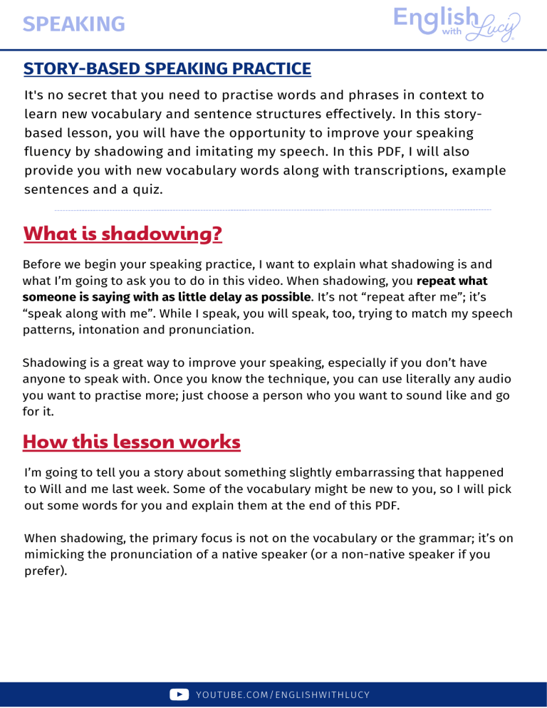 English Speaking Practice: Shadowing for Fluency & Pronunciation