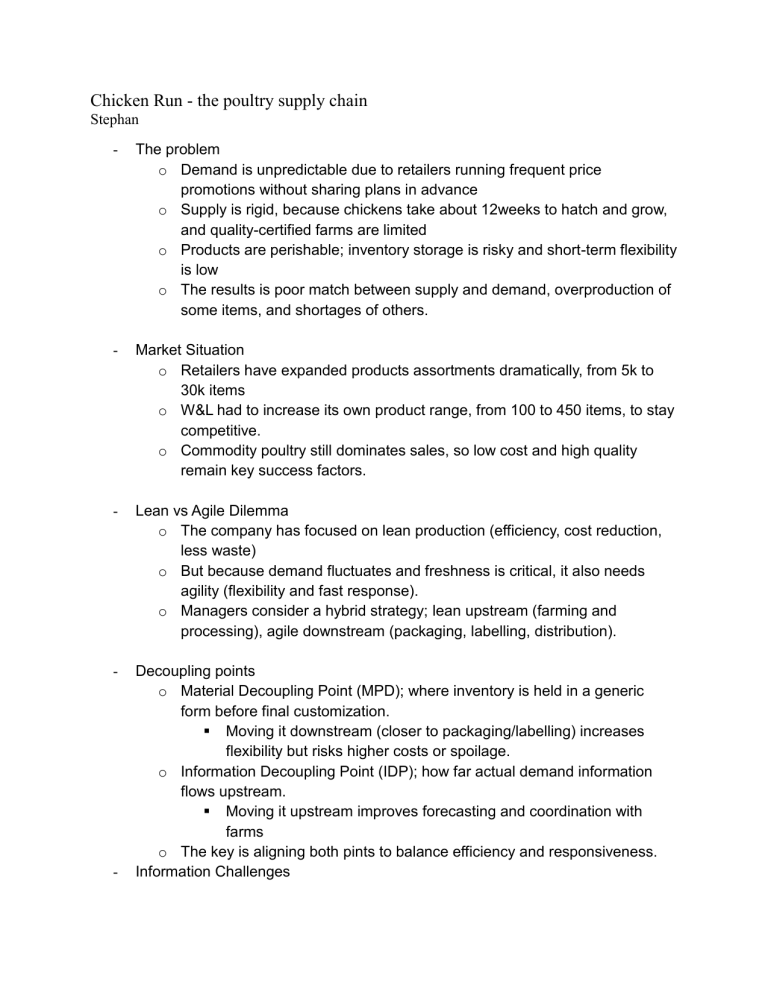 Chicken Run: Poultry Supply Chain Analysis