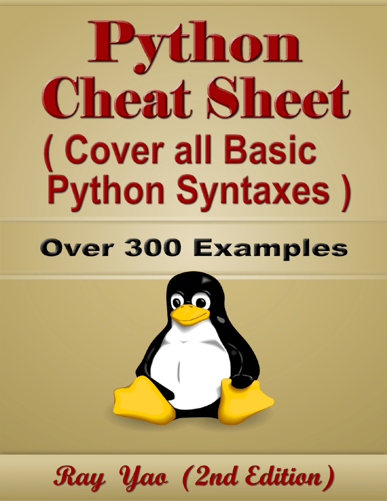 Python Cheat Sheet: Basic Syntax & Examples