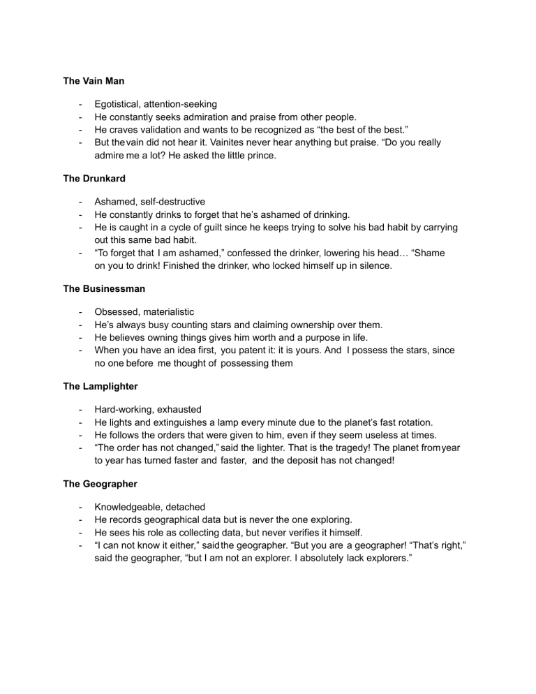 The Little Prince: Character Analysis & Themes