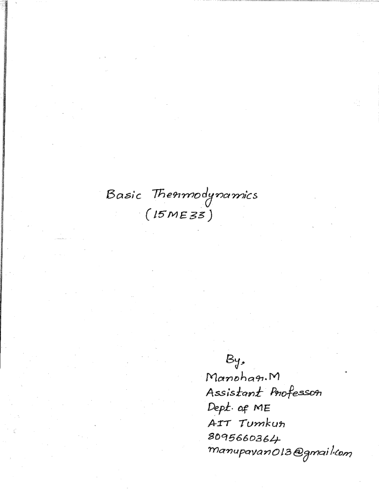 Basic Thermodynamics Question Bank