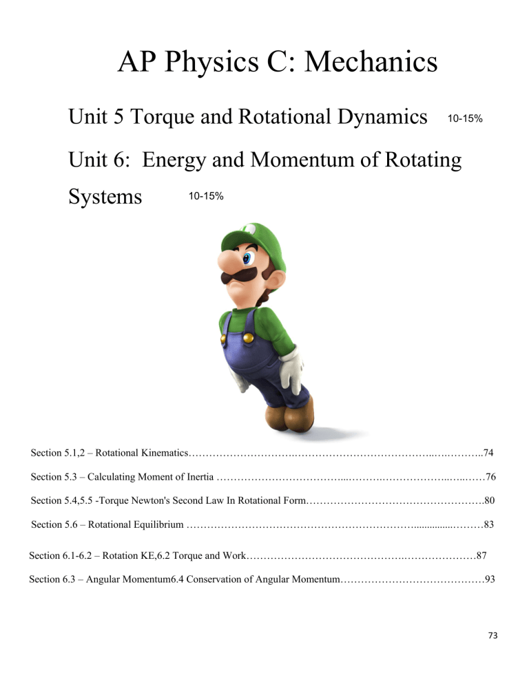 AP Physics C: Mechanics - Torque, Rotation, Energy & Momentum Guide
