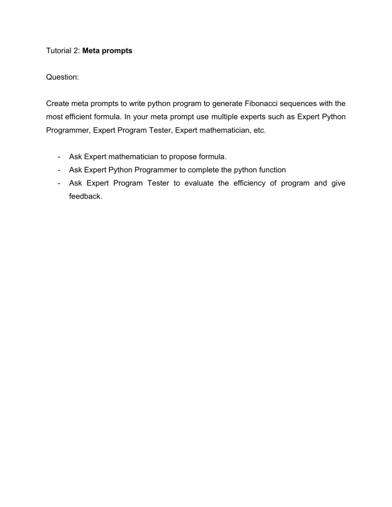 Fibonacci Sequence Python: Meta Prompts Tutorial