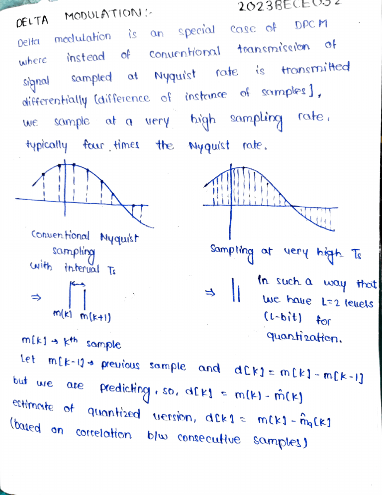 Delta Modulation & DPCM: Digital Communication & Signal Processing