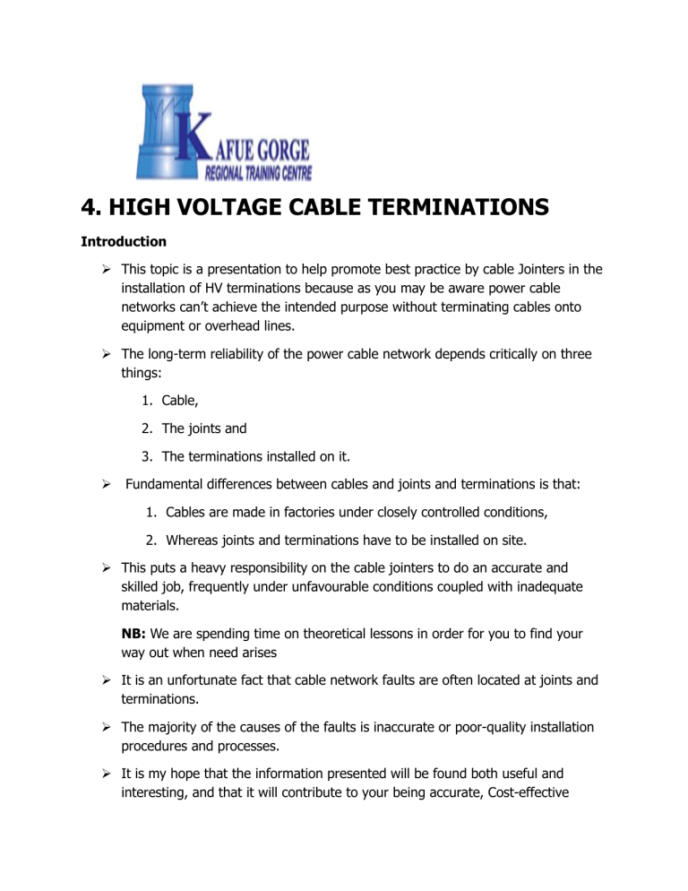 HV Cable Terminations: Best Practices for Cable Jointers
