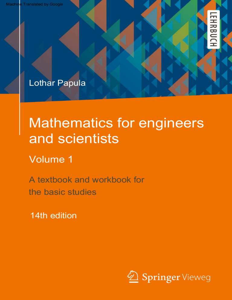 Mathematics for Engineers and Scientists Vol 1: Textbook & Workbook