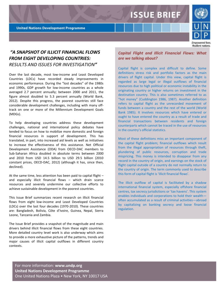 UNDP Issue Brief: Illicit Financial Flows from Developing Countries