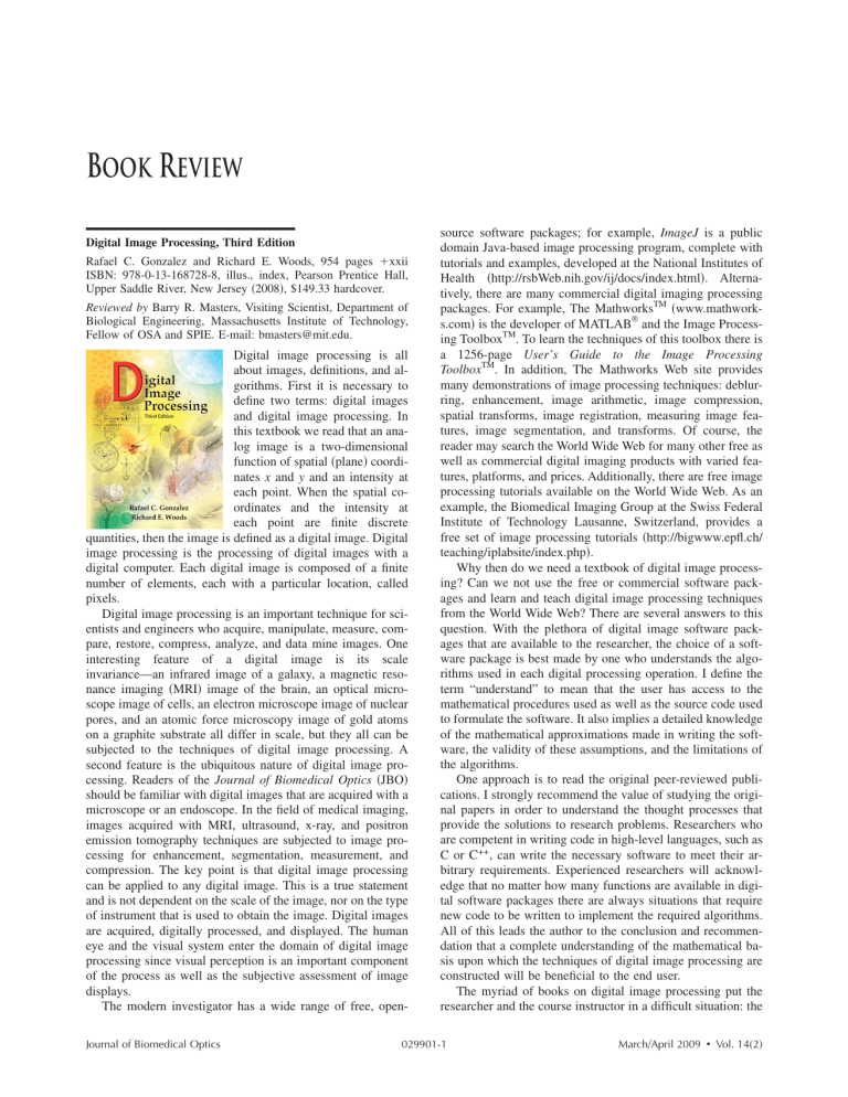 Book Review: Digital Image Processing, 3rd Ed.