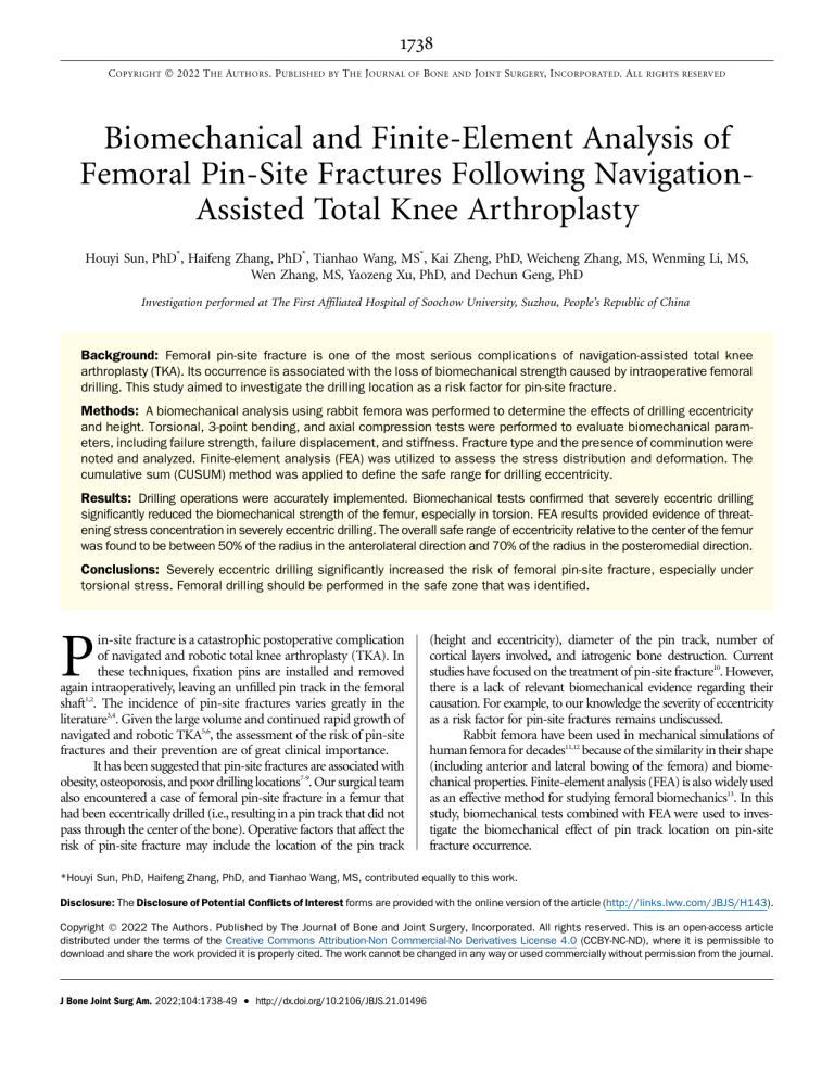 Femoral Pin-Site Fractures After Navigation-Assisted TKA