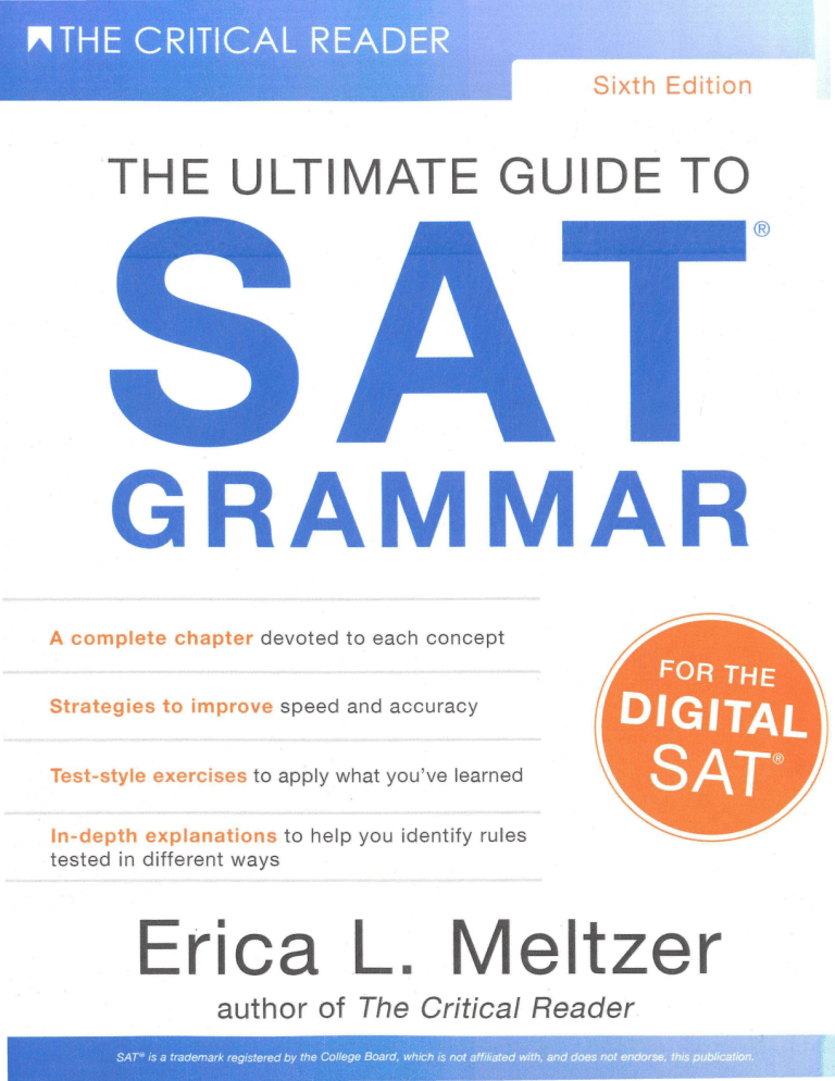 SAT Grammar Guide: Ultimate Prep for Digital SAT by Erica L. Meltzer