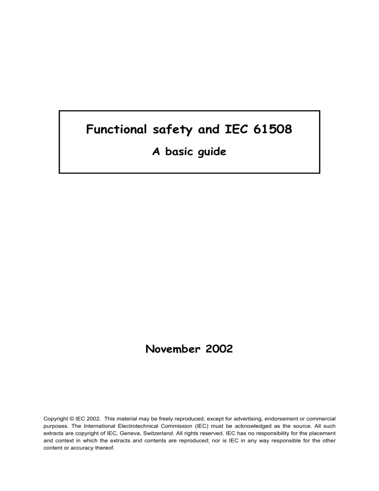 Functional Safety and IEC 61508: A Basic Guide for E/E/PE Systems