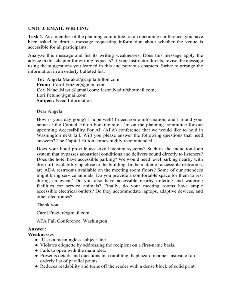 Email Writing Exercises: Professional Communication & Etiquette