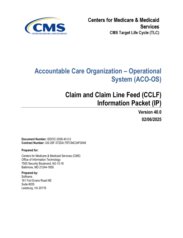 ACO-OS CCLF Information Packet v40.0: Medicare Claims Data Guide