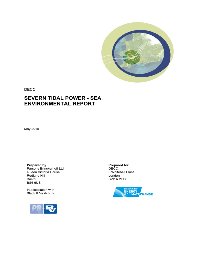 Severn Tidal Power SEA Environmental Report: Feasibility Study 2010