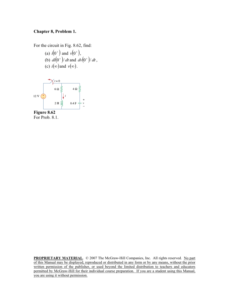 Circuit Analysis Problem Solution: Initial & Final Values