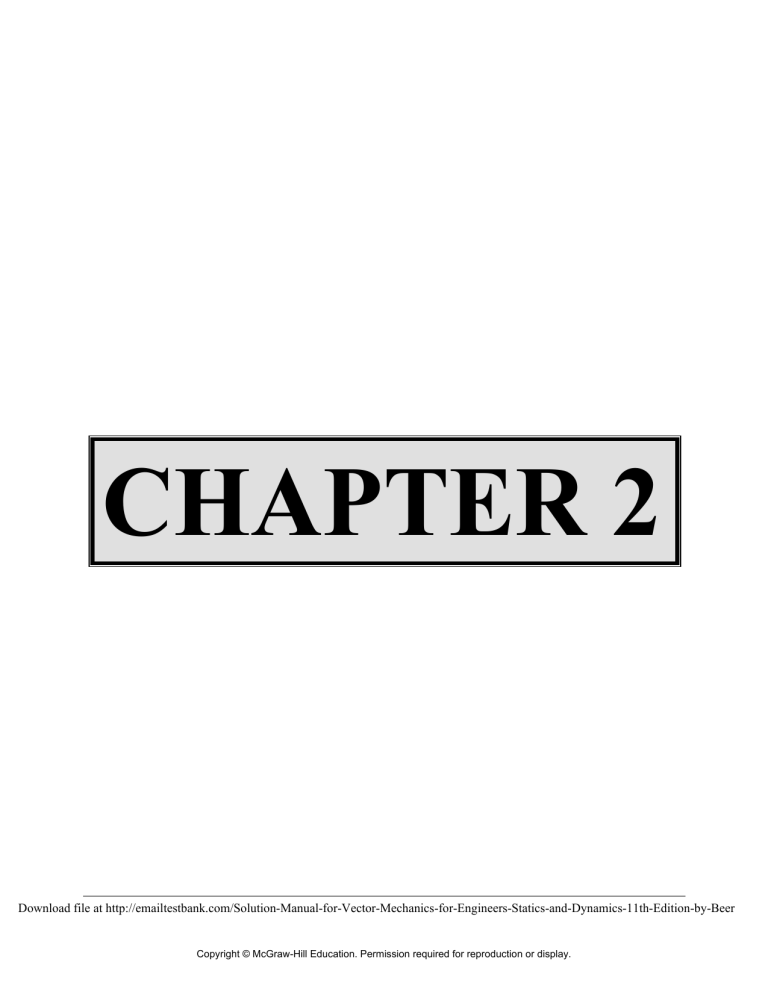 Solution Manual for Vector Mechanics for