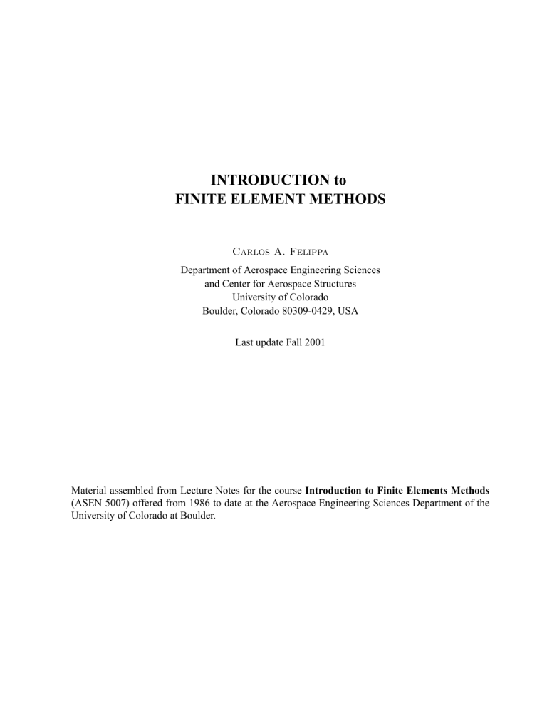 Finite Element Methods: Introduction & Direct Stiffness Method
