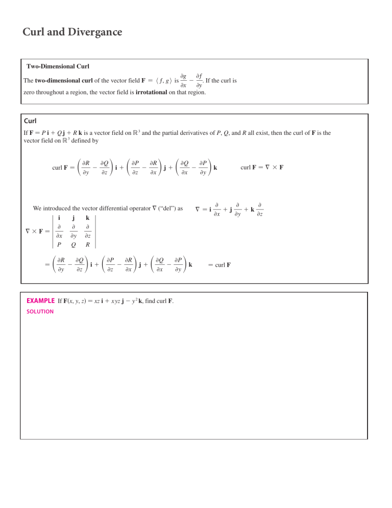 Curl and Divergence: Vector Calculus Notes