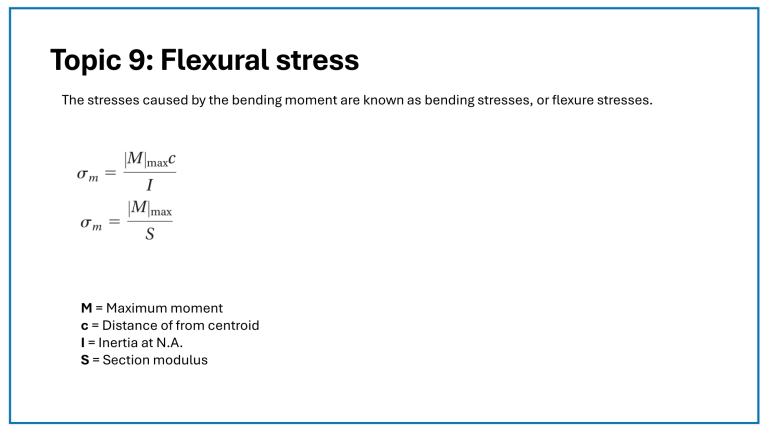 Topic 9: Flexural Stress in Beams - Engineering Mechanics