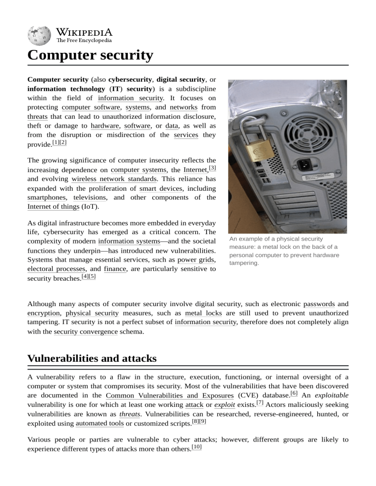 Computer Security: Threats, Vulnerabilities, and Attacks