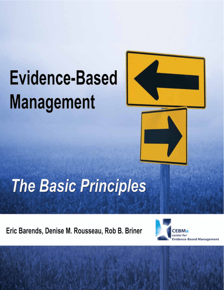 Evidence-Based Management: Basic Principles