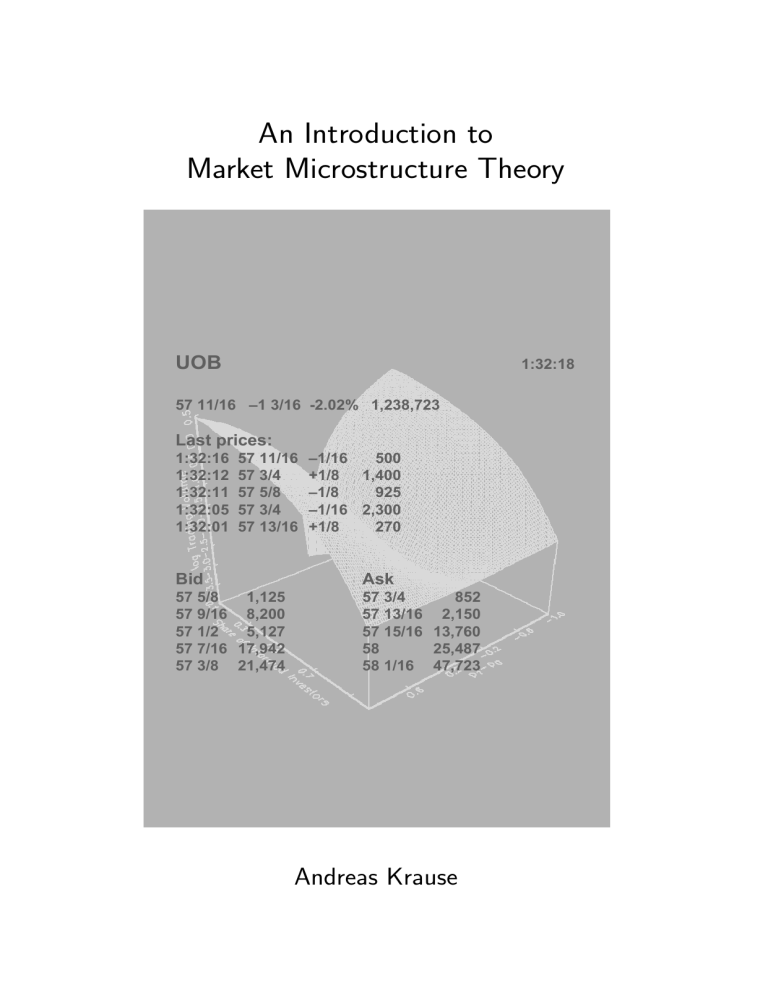 An Introduction to Market Microstructure Theory - Finance Textbook