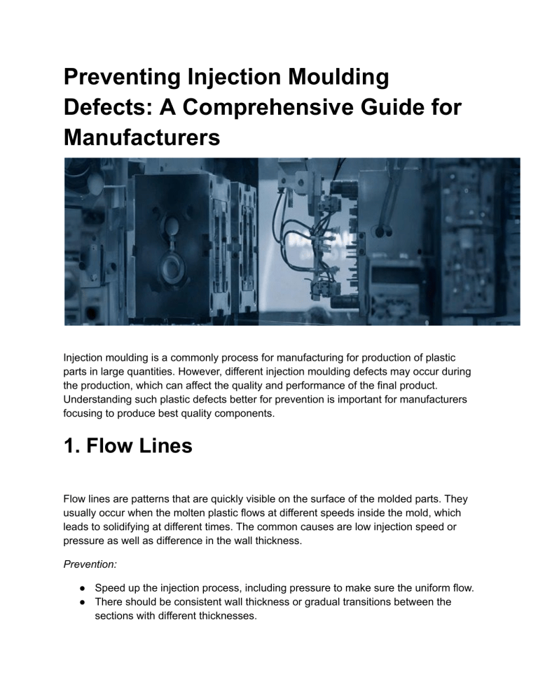 Injection Molding Defects: Prevention Guide for Manufacturers