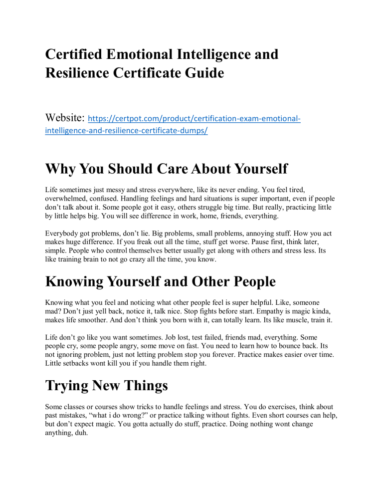 Emotional Intelligence & Resilience Guide