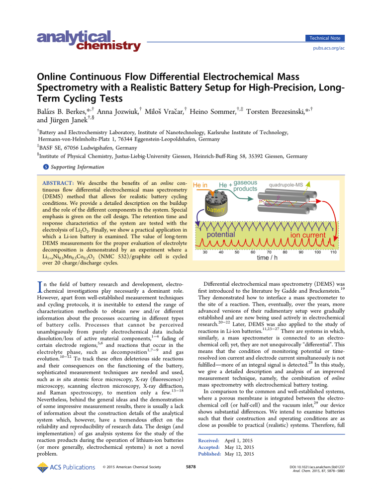 High-Precision Long-Term Battery Cycling with Online Continuous Flow DEMS