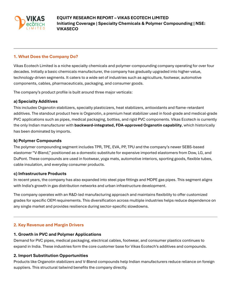 Vikas Ecotech Equity Research Report: Chemicals & Polymers Analysis