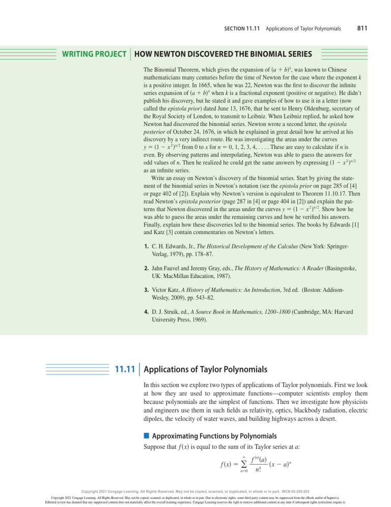 Taylor Polynomials Applications & Binomial Series Discovery