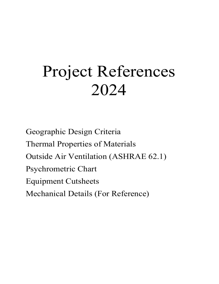 Project References: Design Criteria & Equipment Specs