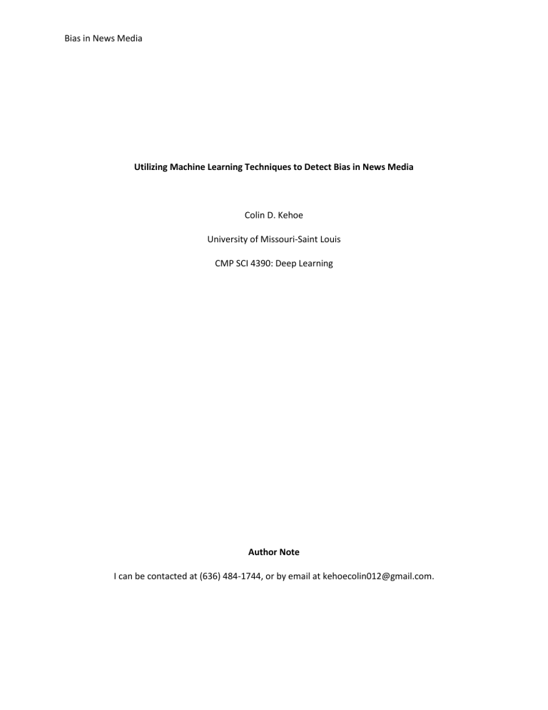 Detecting News Media Bias with Machine Learning: A Deep Learning Project