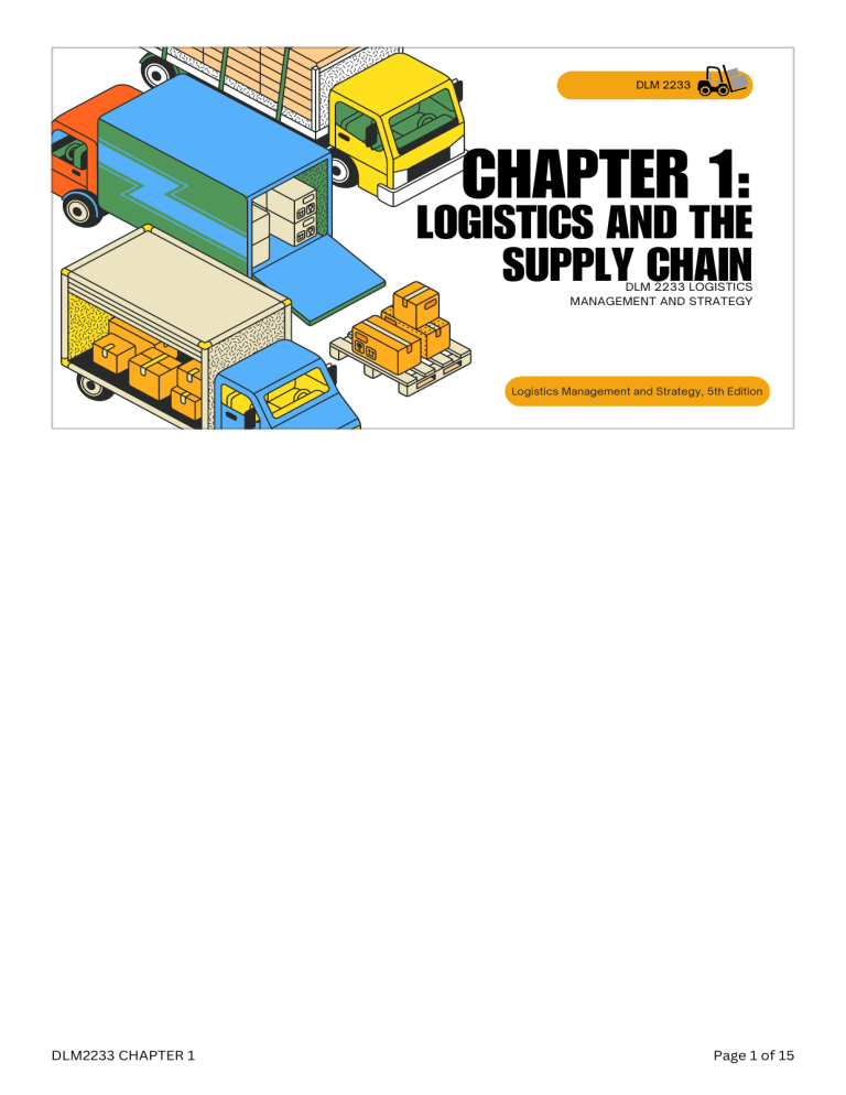 Logistics & Supply Chain Management Strategy: Chapter 1 Introduction