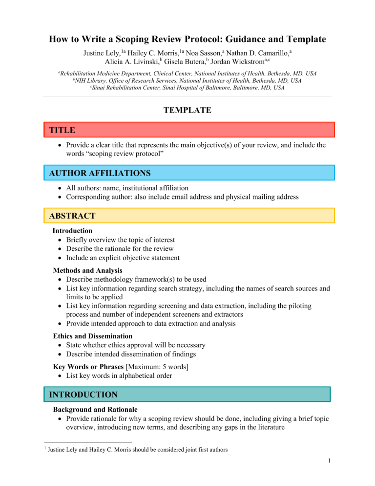 Scoping Review Protocol: Guidance & Template for Research Writing
