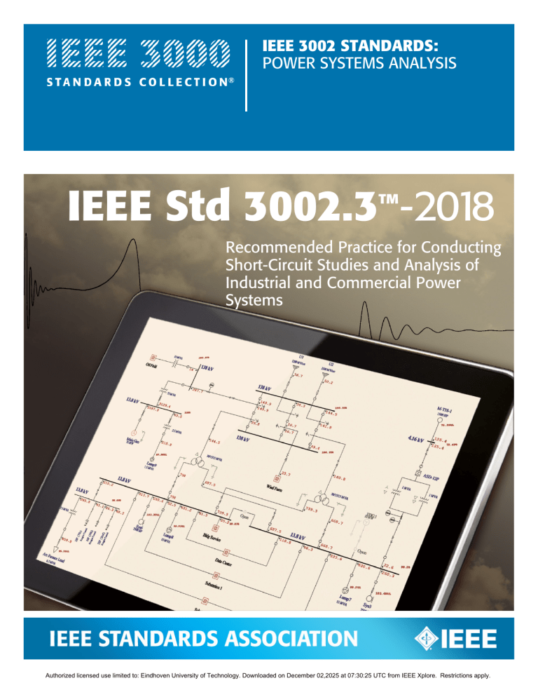 IEEE Std 3002.3-2018: Short-Circuit Studies for Power Systems Analysis