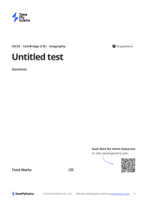 IGCSE Biology Cell Structure Exam
